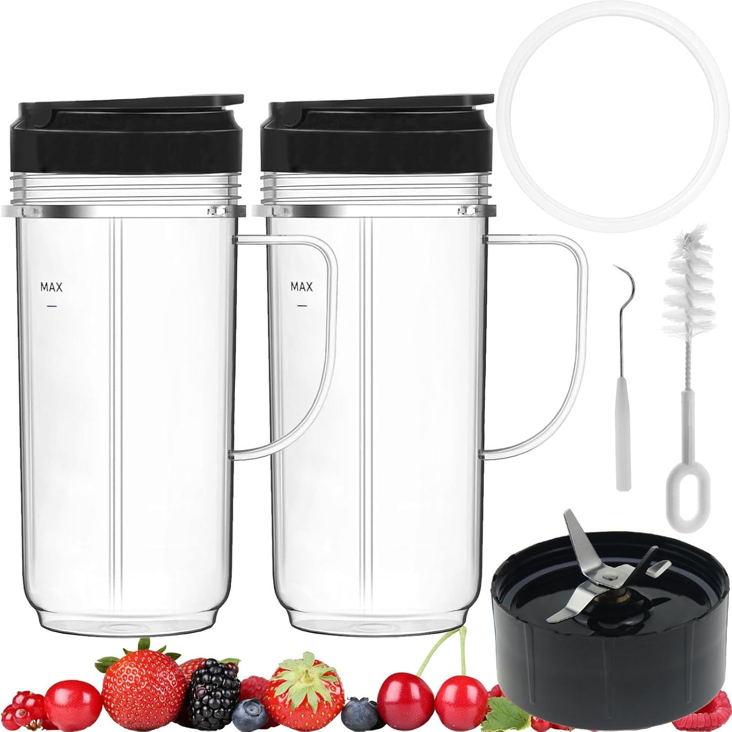 Magic Bullet Blender Cups, Tall 22oz Cup with Flip-Top To-Go Lids ...