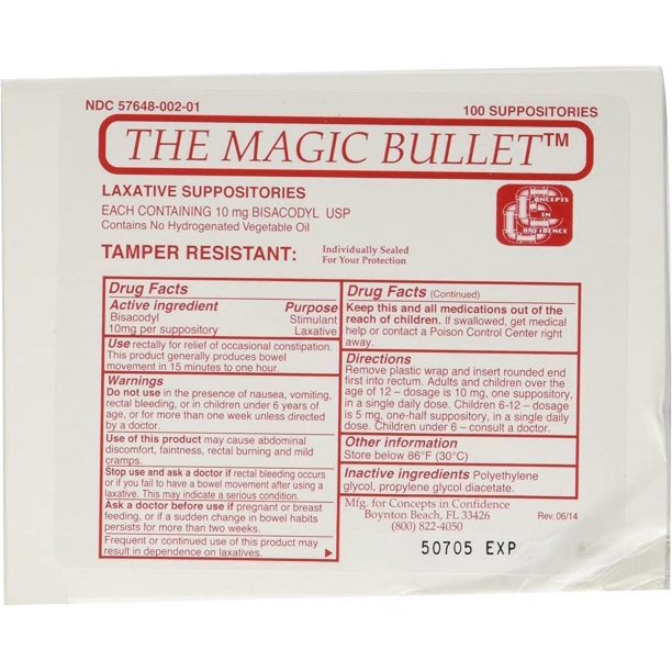 Magic Bullet Suppository, 5 Count - Walmart Business Supplies