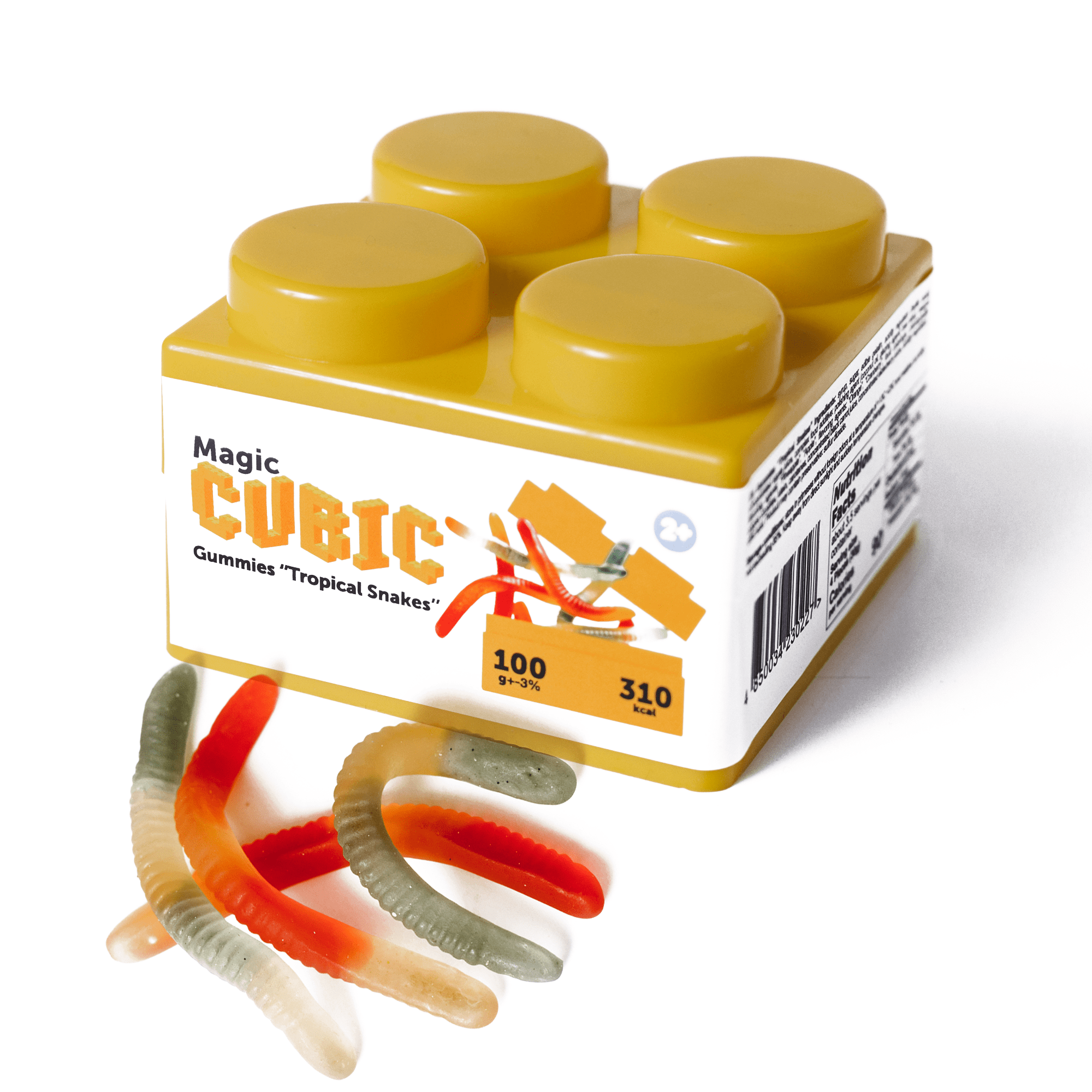 Magic CUBIC Tropical Snakes Gummy Candy - Low Sugar, Gluten Free ...