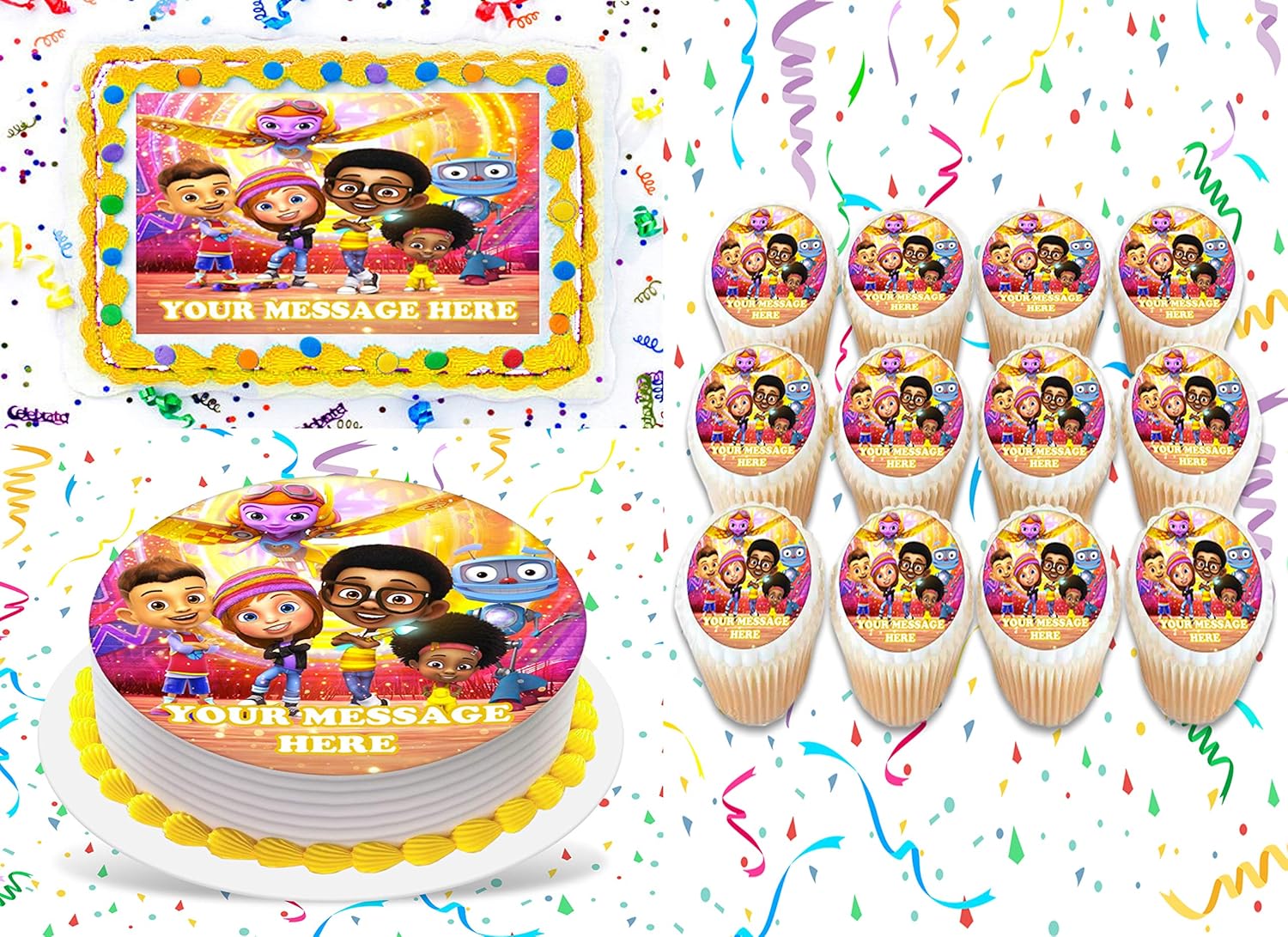 Magic Cake Topper Edible Image Cupcakes Frosting Sugar Sheet (8" Round ...