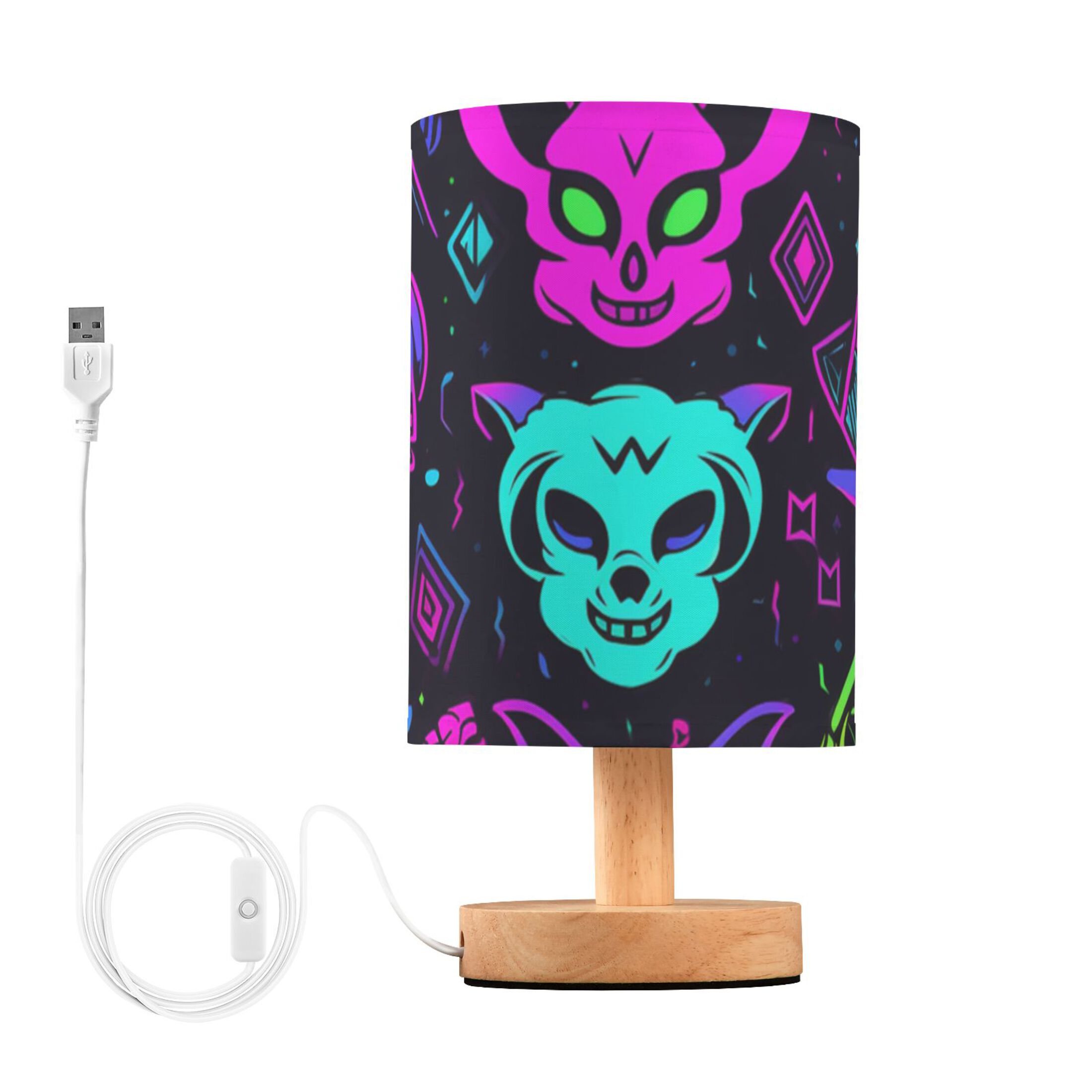 Magic Cartoon Devils Bedside Table Lamp LED Warm Lights with USB ...