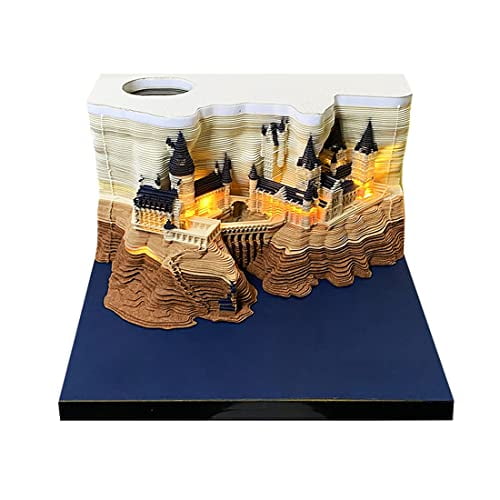 Magic Castle 3D Memo Pad with Light, 3D Art Notepad Creative Sticker ...