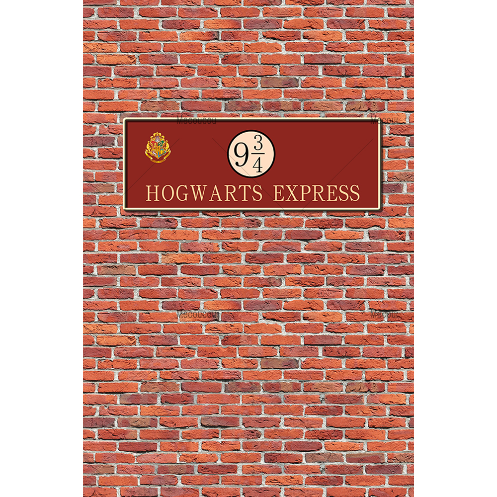 Magic Castle School Backdrop Brick Walls Flag Badge Room Baby Birthday ...