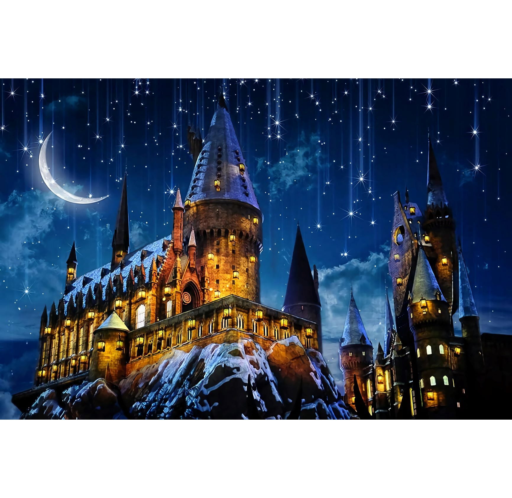 Magic Castle School Brick Wall Background Customized Boy Castle Magic ...