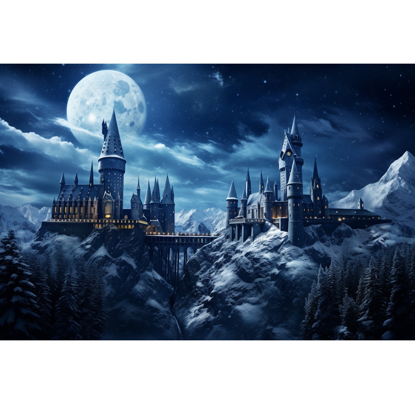 Magic Castle School Brick Wall Background Customized Boy Castle Magic ...