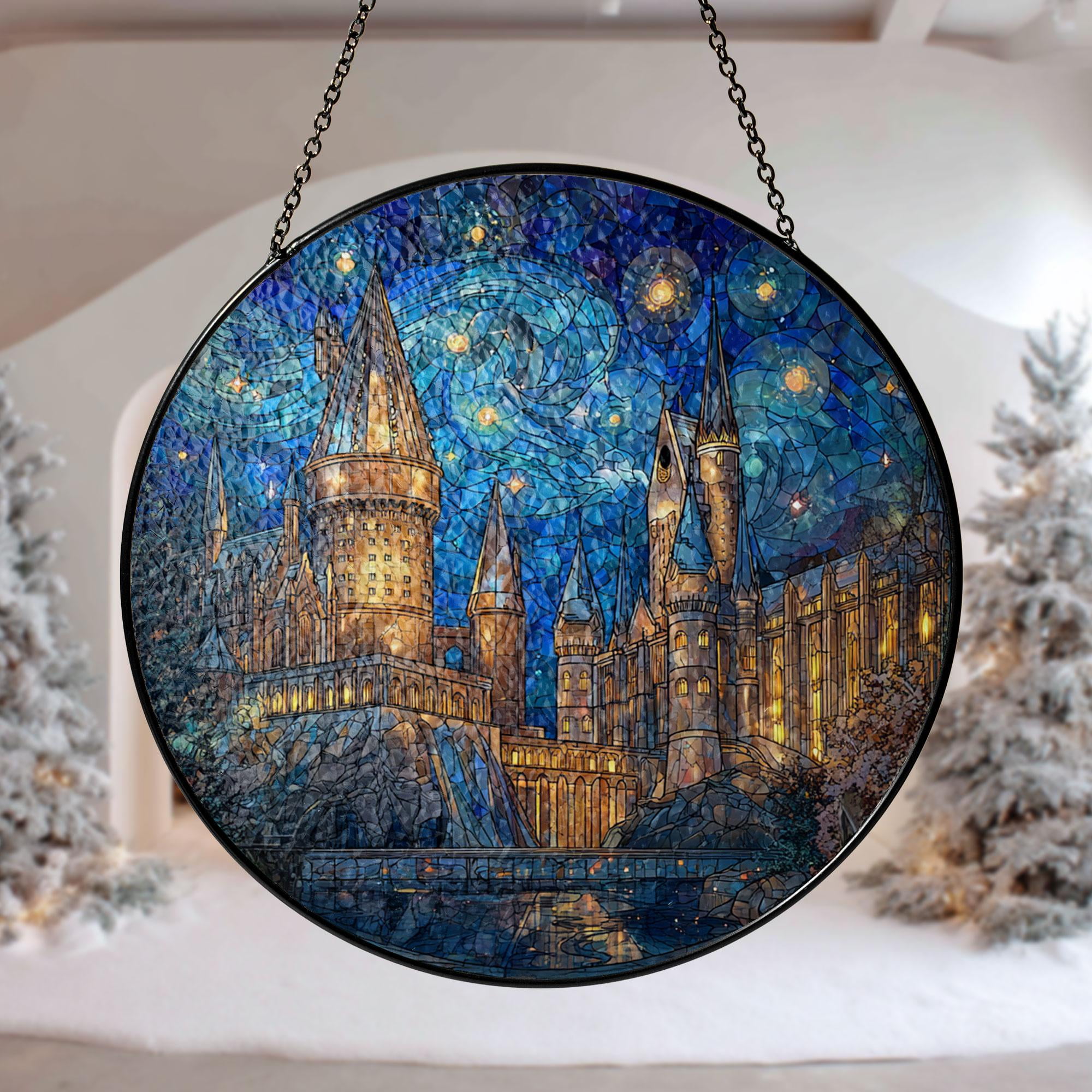 Magic Castle Stained Glass Window Hanging, Fantasy Inspired Ornament ...