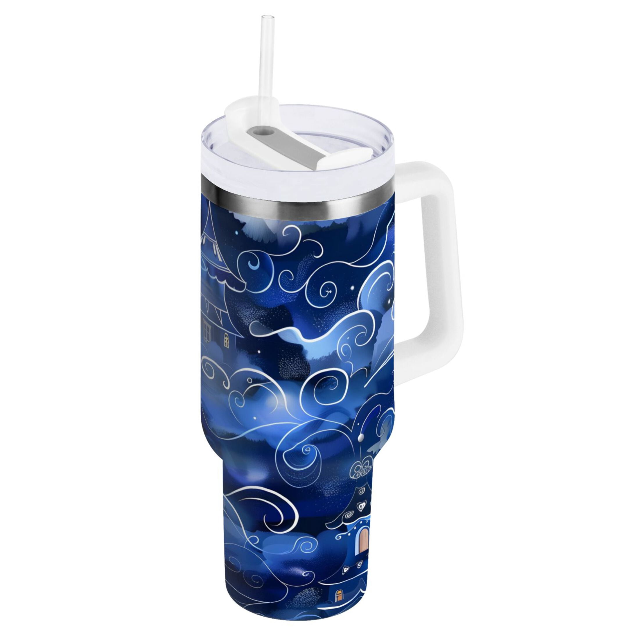 Magic Castle Tumbler with Handle and Straw Insulated Travel Mug ...