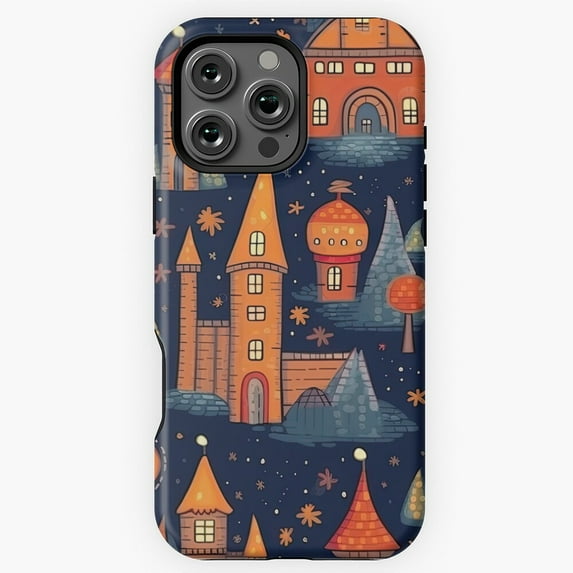 Magic Castles Golden Fantasy Scene Art iPhone Case 11 12 13 14 15 16 17 ...