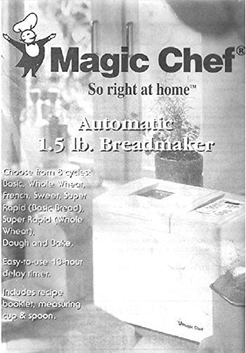 Magic Chef Bread Machine Maker Instruction Manual Model: VBM200C1 ...
