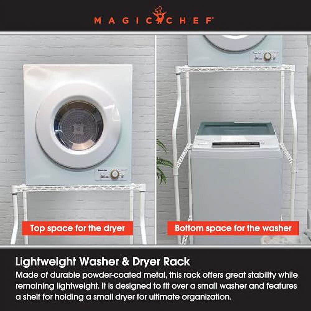 Magic Chef Compact Metal Laundry Rack Stand with Opening for Washer and ...