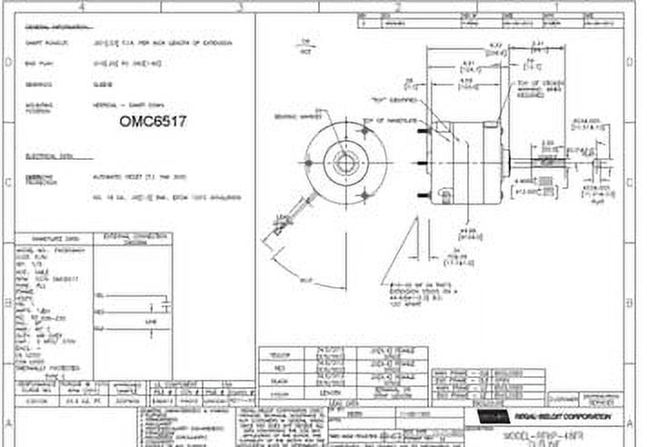 Magic Chef Furnace Motor 1/5 hp 1075 RPM 208-230V Century # OMC6517 ...