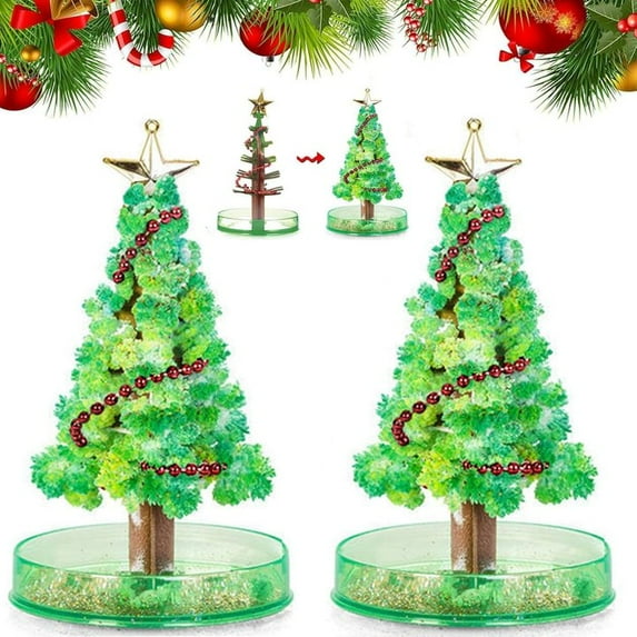 Magic Christmas Tree,2PCS Magic Growing Christmas Tree,Magic Crystal ...