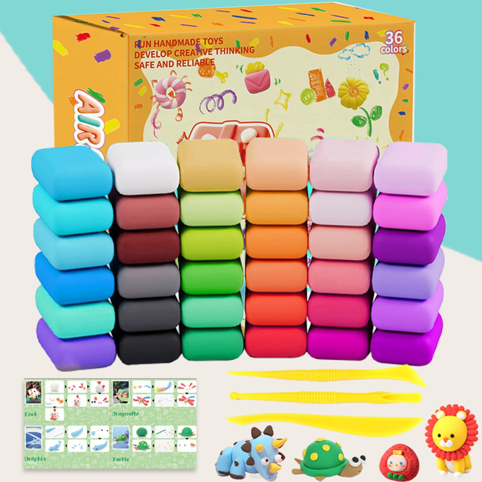 Magic Clay - Air Dry Clay 36 Colors, Modeling Clay for Kids with Tools ...