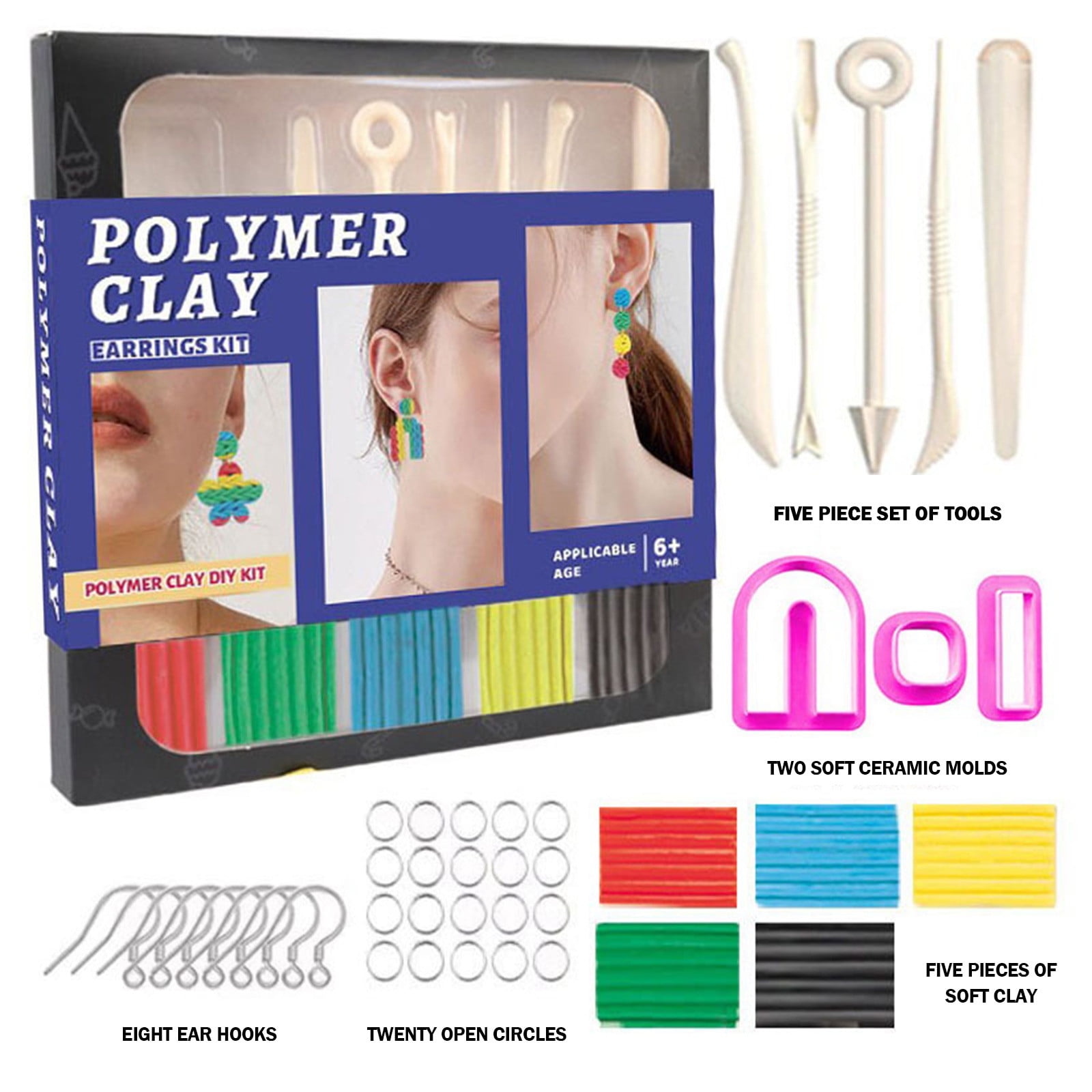 Magic Clay - Air Dry Clay 5 Colors, Modeling Clay for Kids with Tools ...