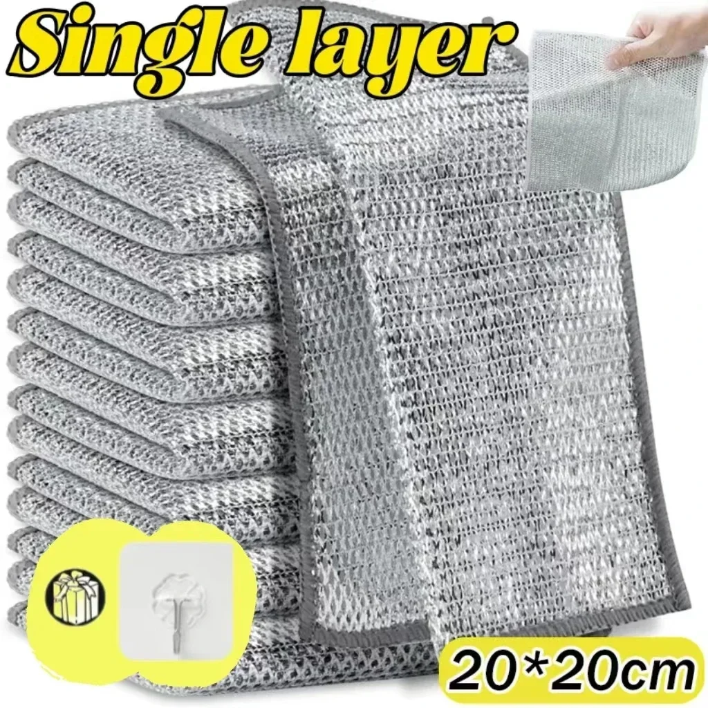 Magic Cleaning Cloth Iron Stick Metal Wipes Rags Magic Dishcloth Wash ...