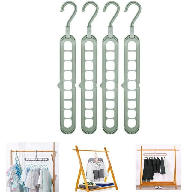 Magic Clothes Hangers, 4 Pack Wardrobe Hangers Multi Functional Closet ...