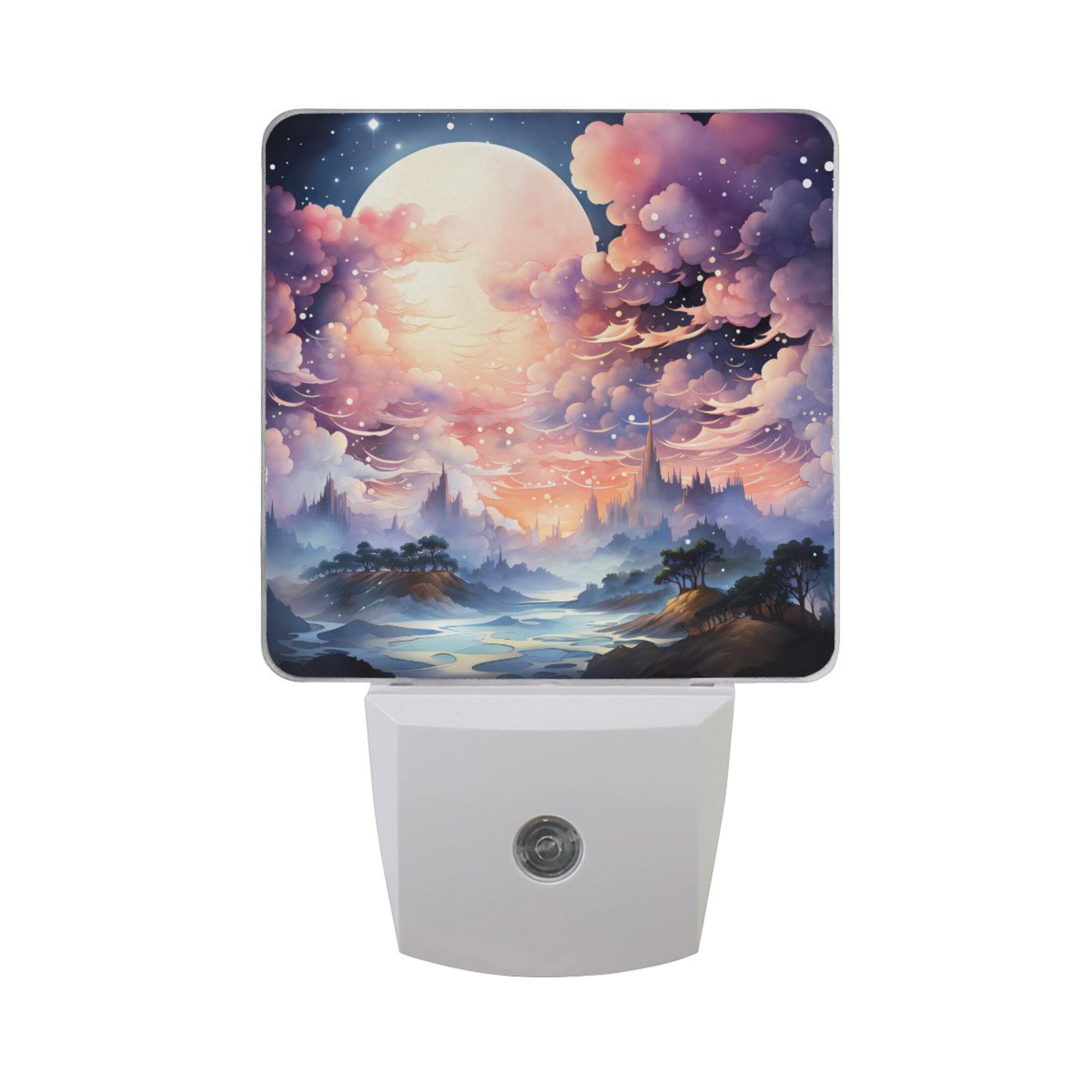 Magic Clouds and Moon Night Light LED Dusk to Dawn Auto Sensor Night Lamp Plug-in Nightlight for ...