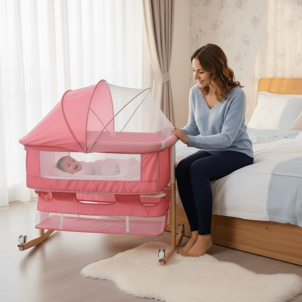 Magic Co. 4-in-1 Baby Bedside Sleeper Bassinet | 5-Level Height ...