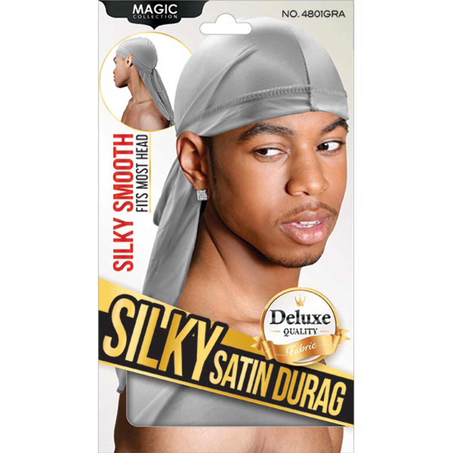 Magic Collection Silky Satin Durag 4801 (Gray) - Walmart.com