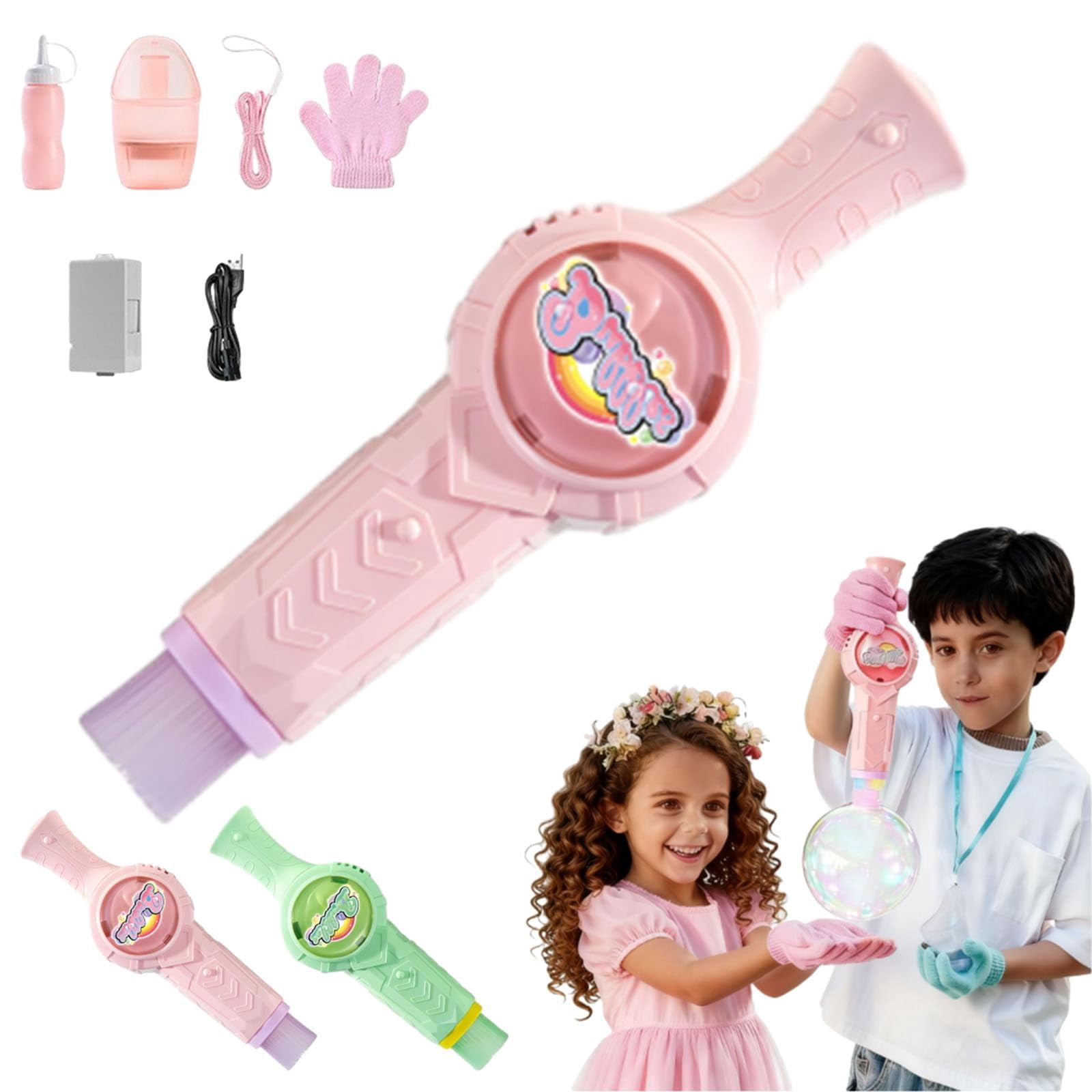 Magic Colorful Smoke Bubble Machine, Rechargeable Automatic Electric ...