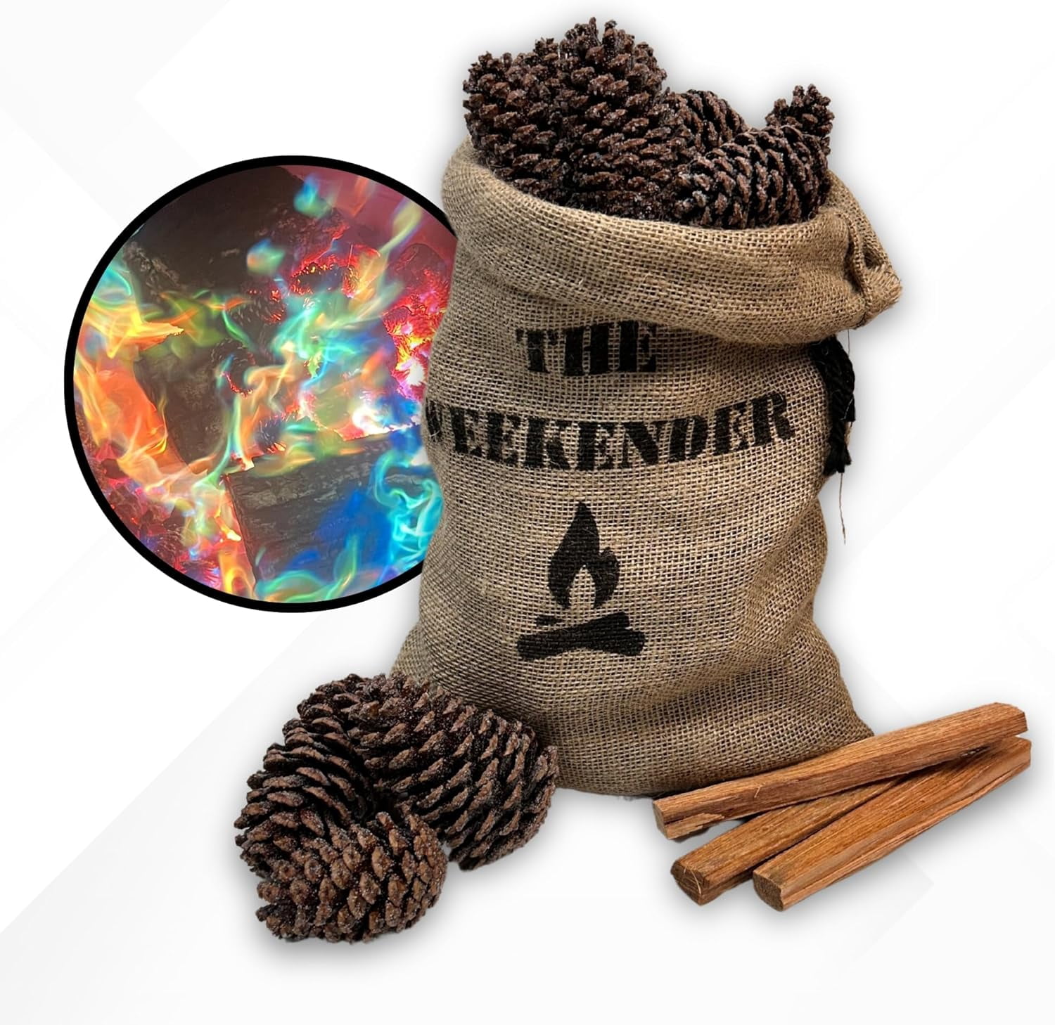 Magic Cones The Weekender Bundle-30 Color-Changing Pine Cones & Fatwood ...