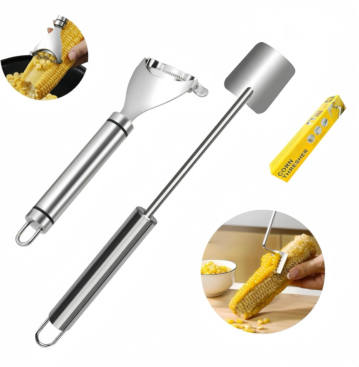 Magic Corn Cutter Peeler & Thresher, Stainless Steel, 2 Pack - Walmart.com
