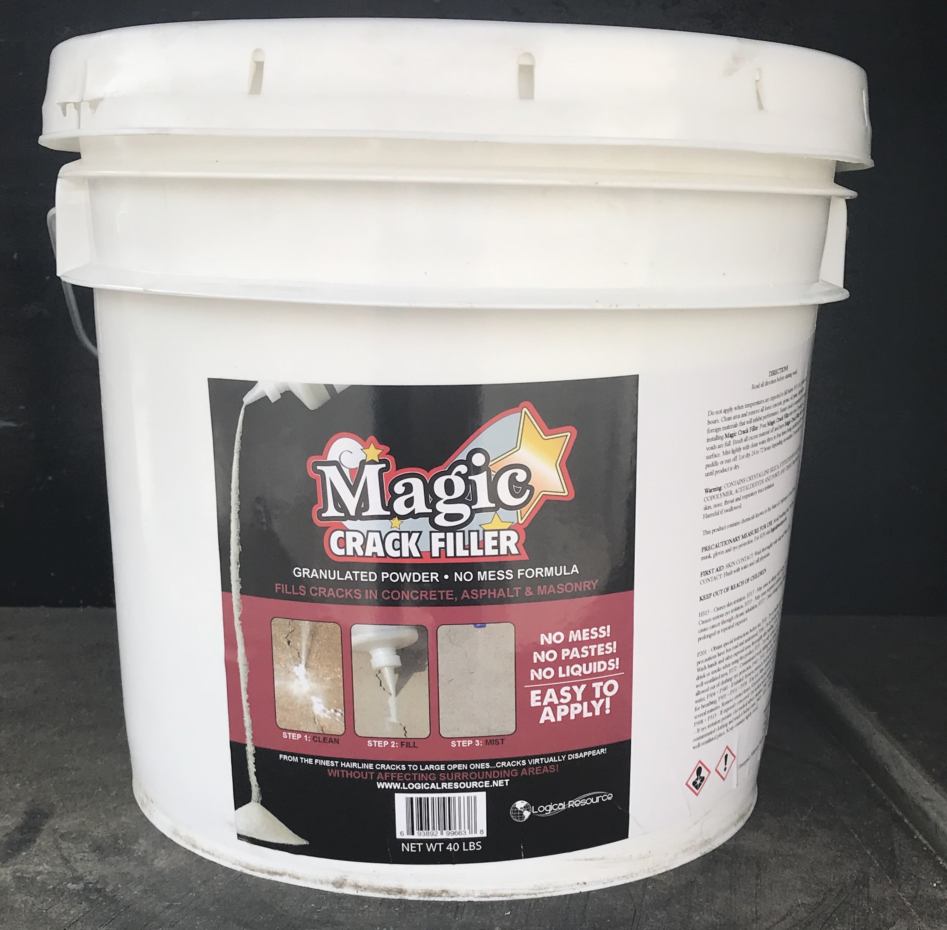 Magic Crack Filler (Concrete/Gray) - 40 LB Bucket - Walmart.com