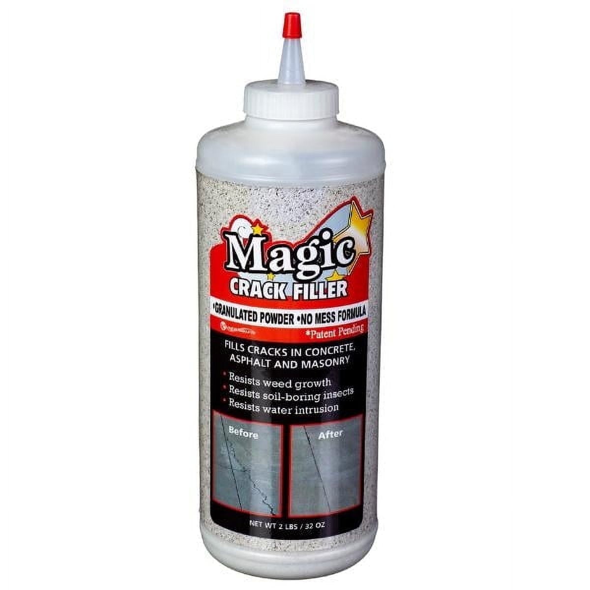 Magic Crack Filler, Gray, Concrete Crack Filler Powder, 2 lb Bottle for ...