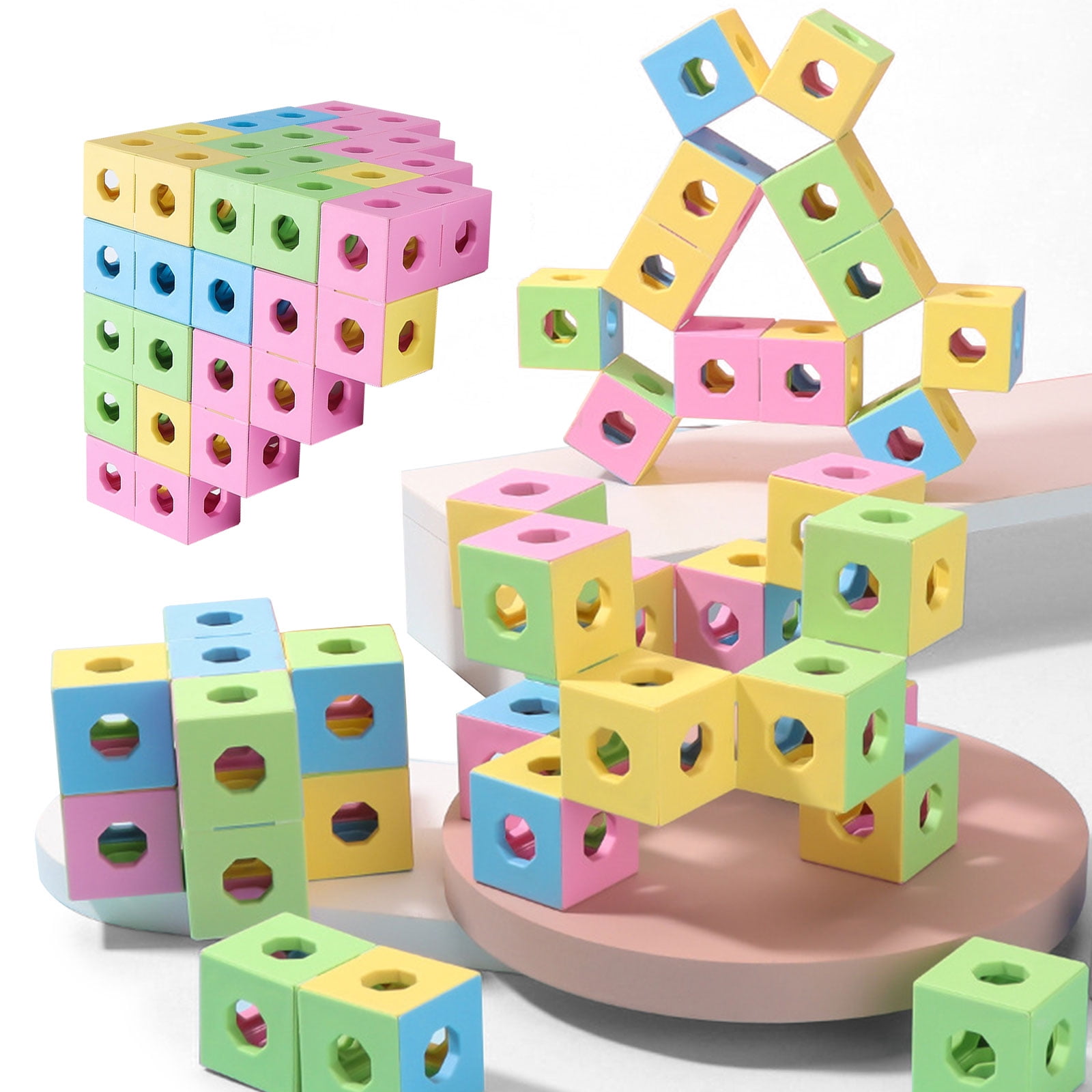 Magic Cube 50Pcs Building Blocks for Kids Toys Geometry Spatial ...