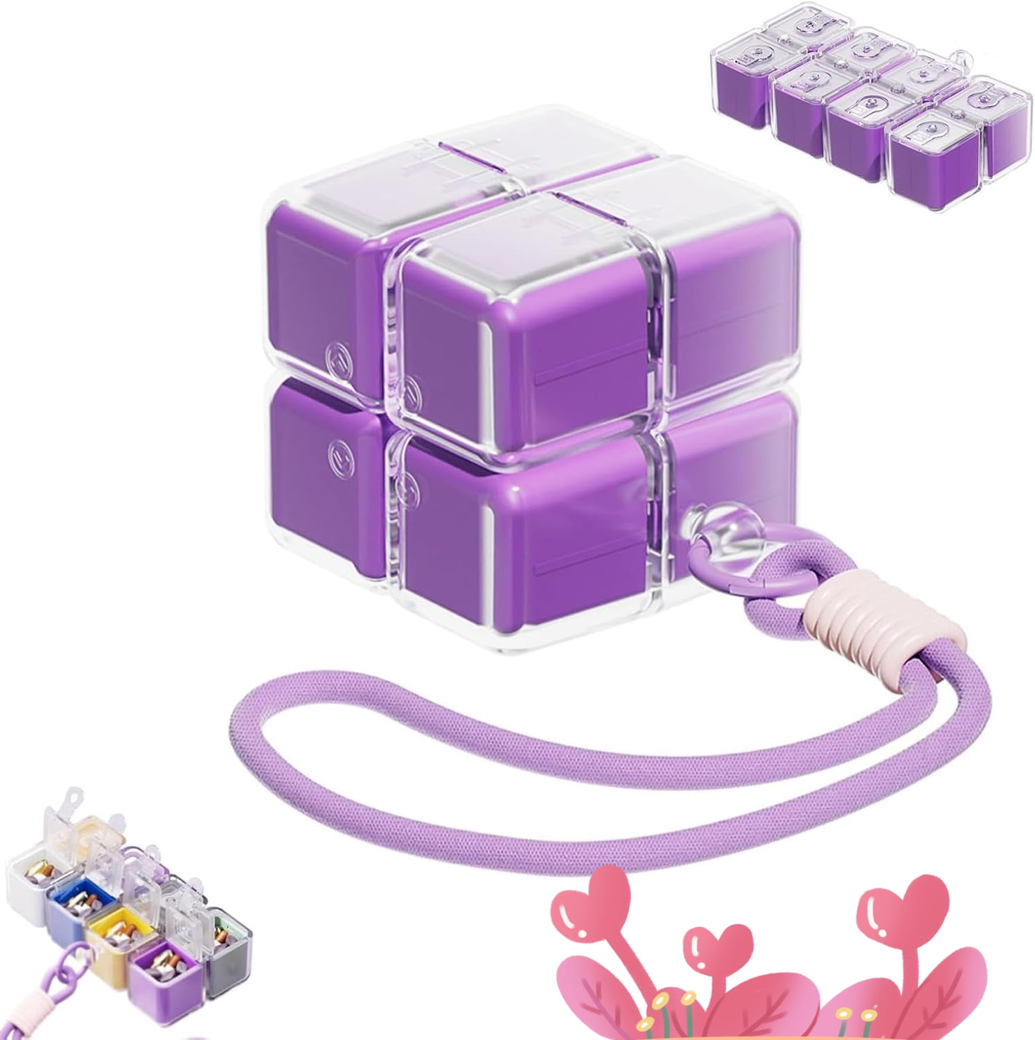 Magic Cube Magnetic Pill Organizer with 8 Compartments, Magic Cube Pill ...
