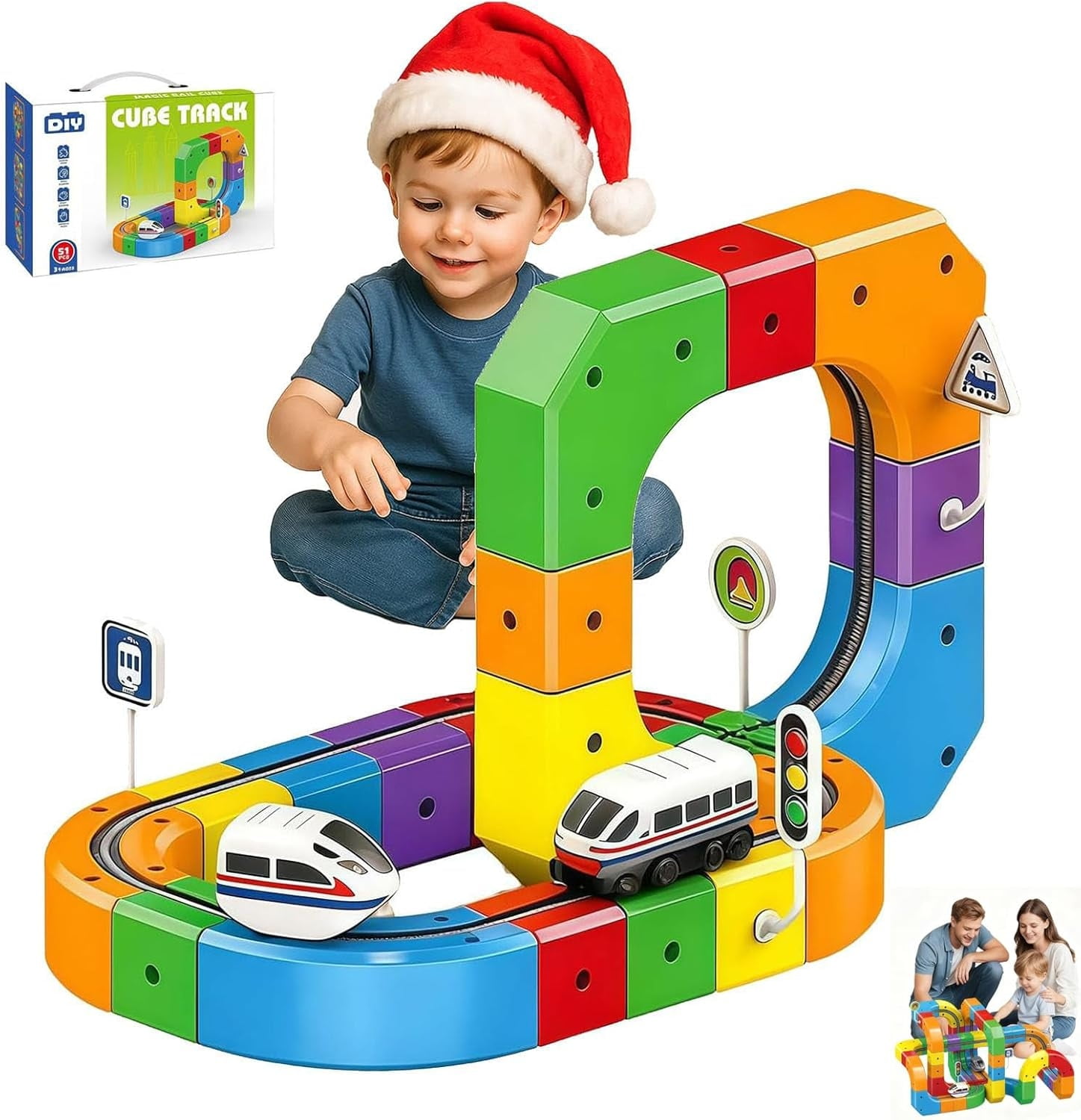 Magic Cube Train Track – Kids Toy, Electric Magic Train Track Sets, 3D ...