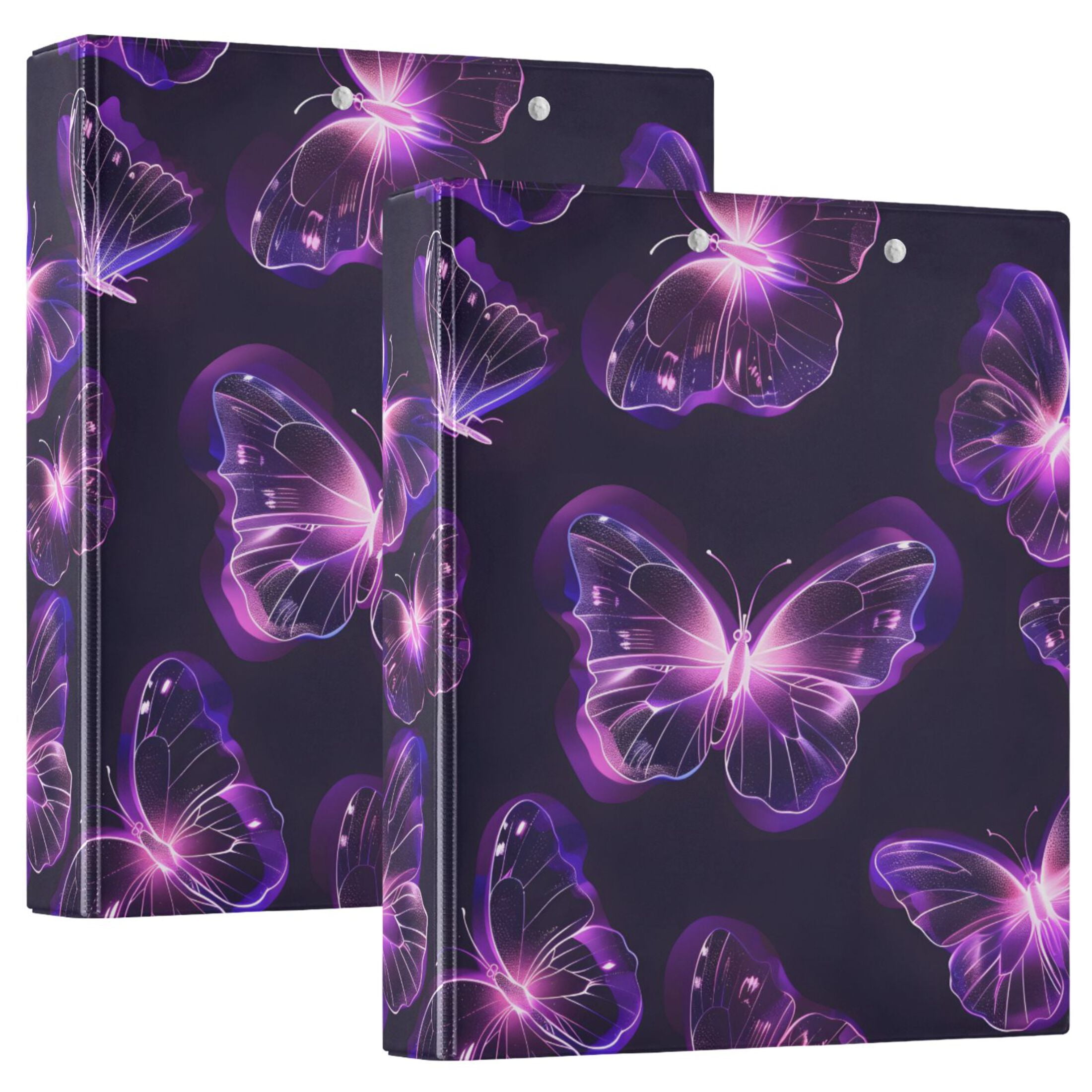 Magic Cute Butterfly Hardcover 3 Ring Binder 1.5 inch Round Rings with ...