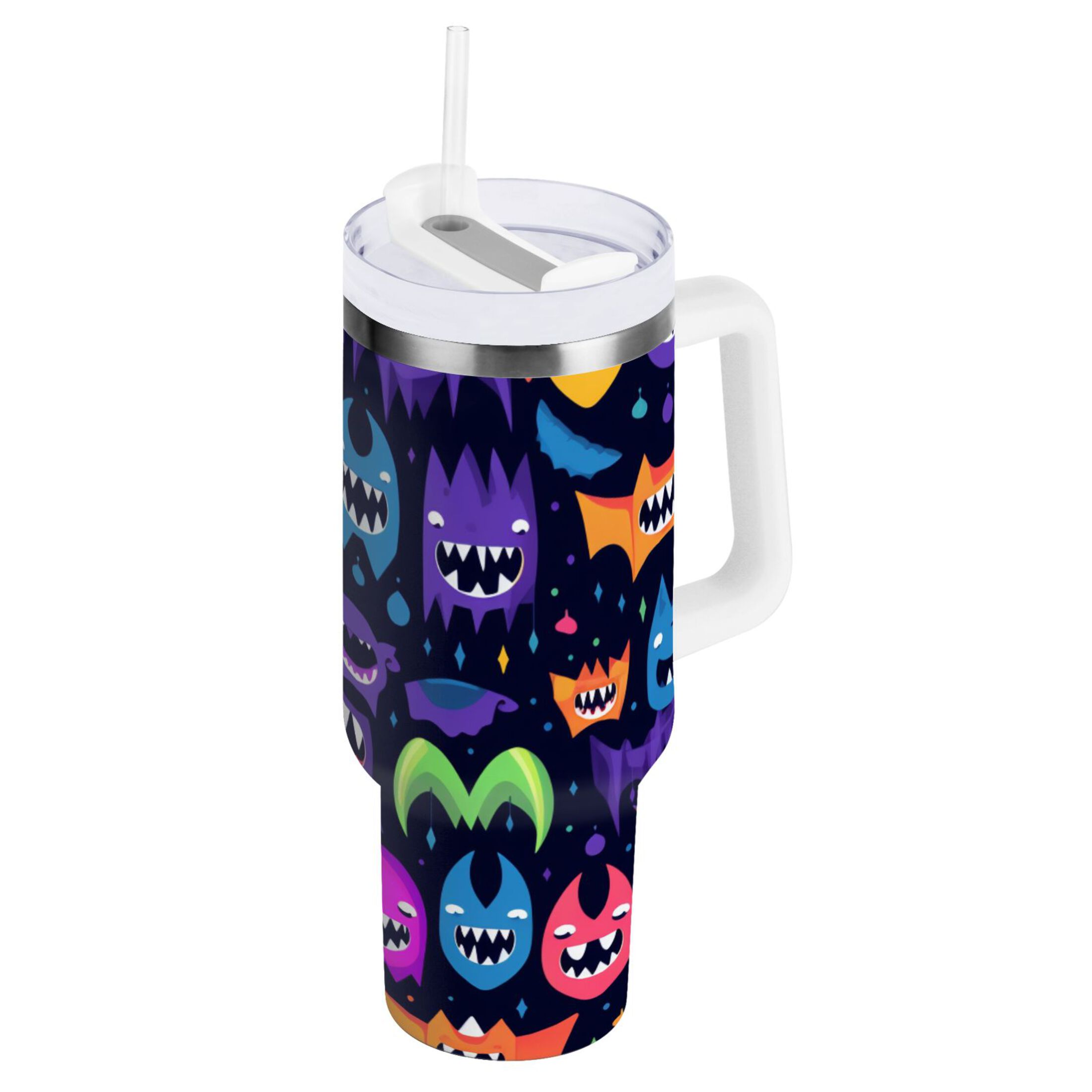 Magic Cute Devils Tumbler with Handle and Straw Insulated Travel Mug ...