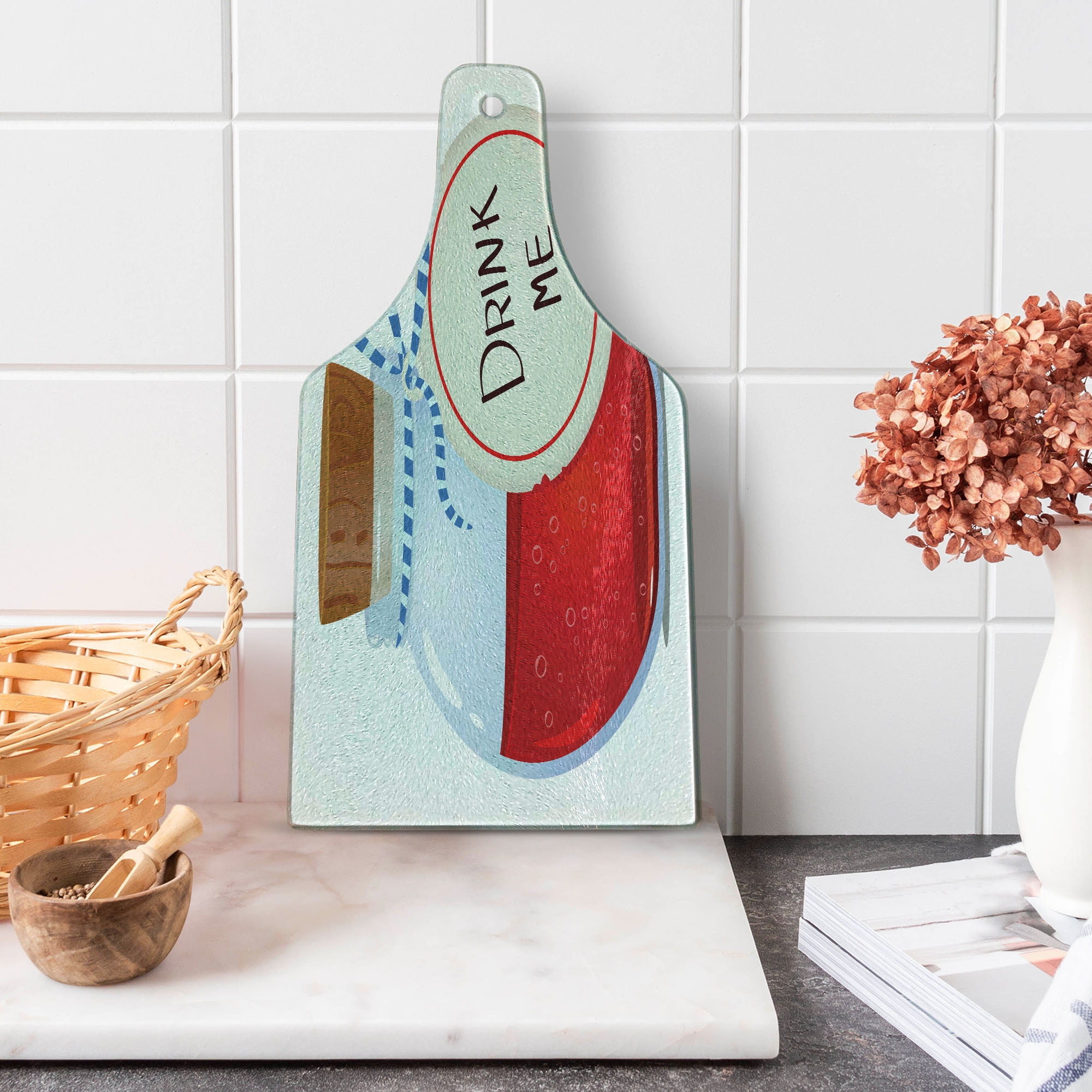 Magic Cutting Board, Drink Me Lettering Miraculous Potion in a Magic ...