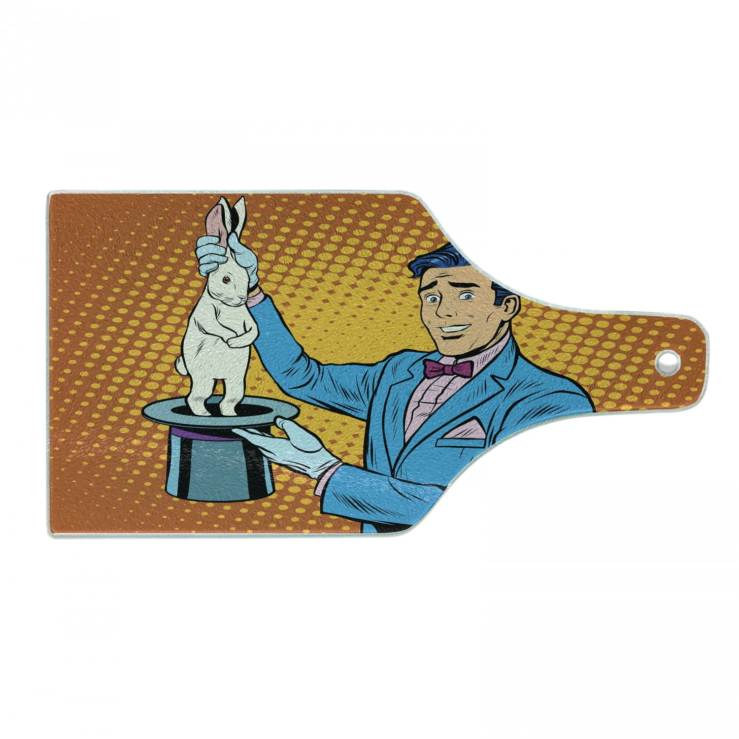 Magic Cutting Board, Pop Art Retro Style Drawing Magician Man with ...