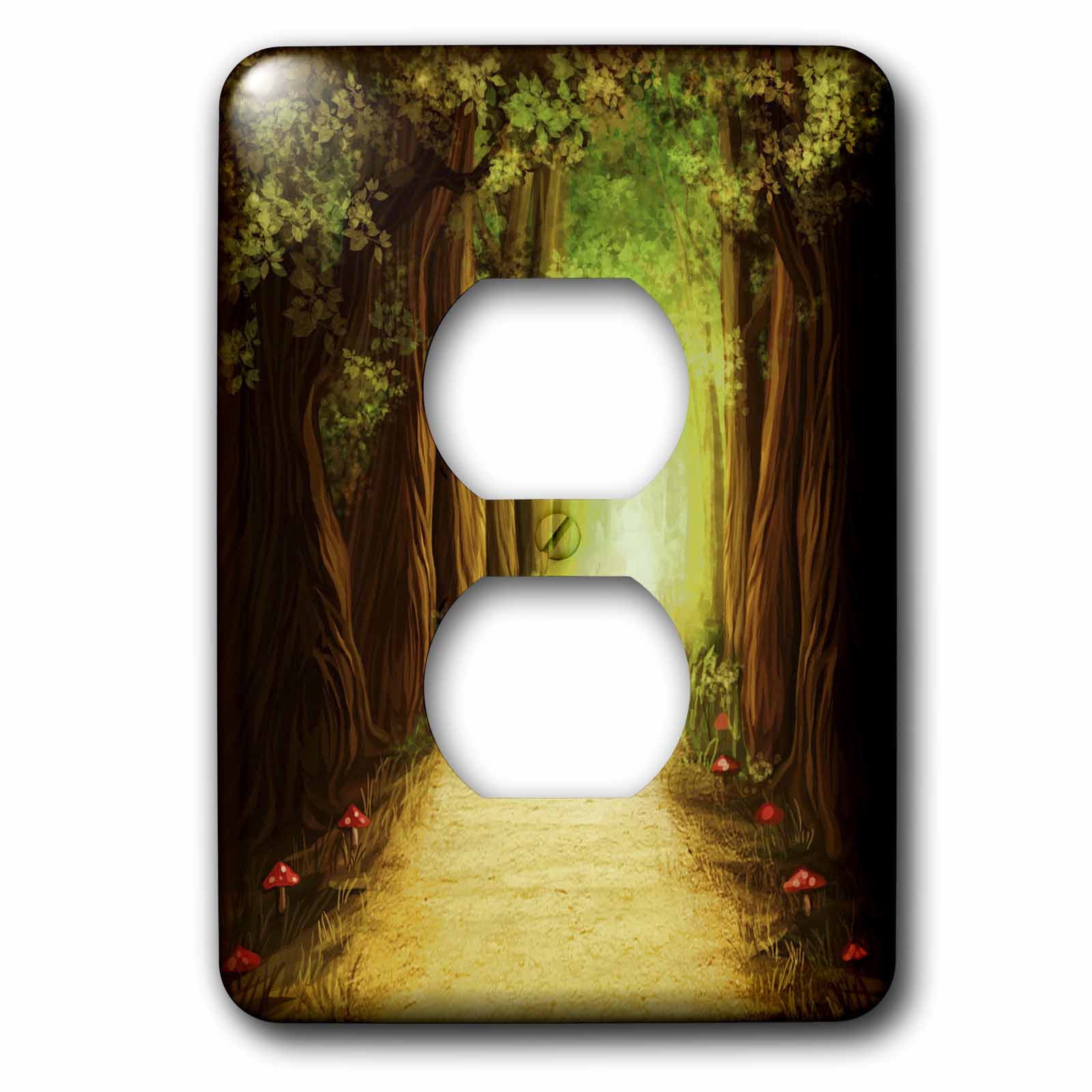 3dRose, Magic Dark Forest Road, 2 plug outlet cover - Walmart.com