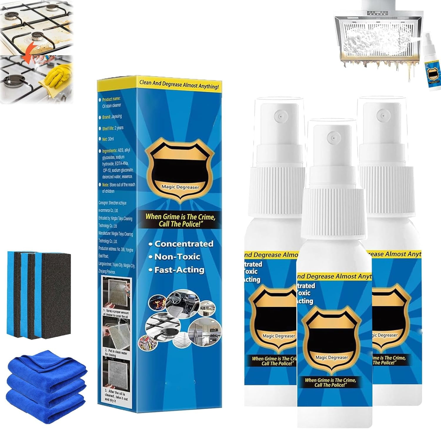 Magic Degreaser Cleaner Spray, Grease Lightning Cleaner Degreaser, Easy ...