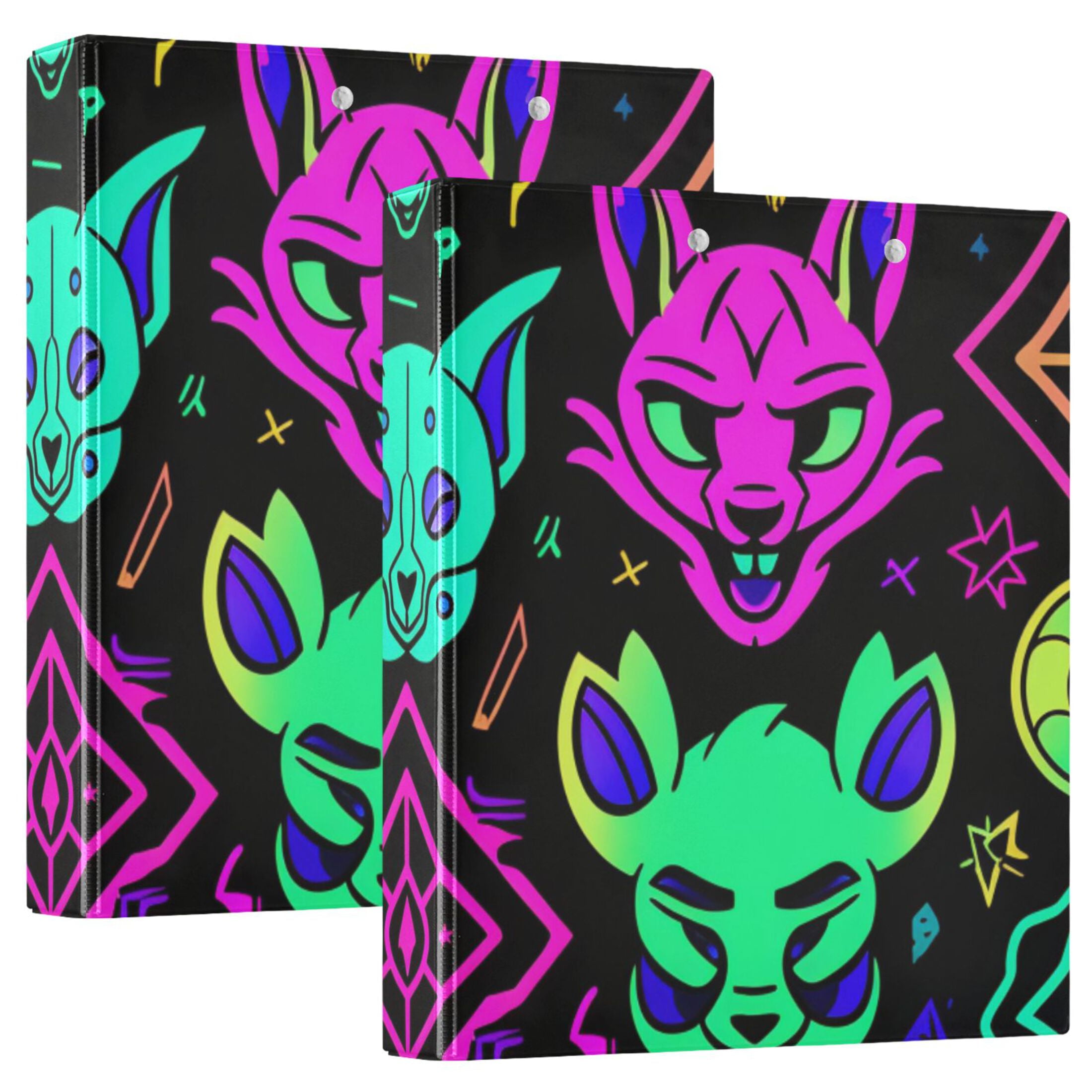 Magic Devils Lions Hardcover 3 Ring Binder 1.5 inch Round Rings with ...