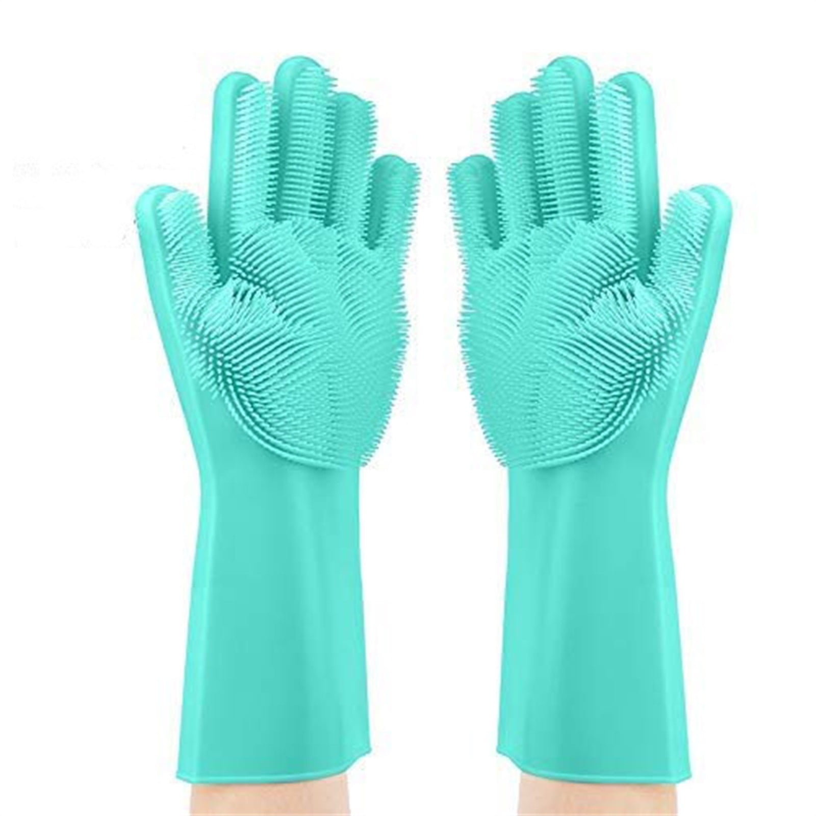 Magic Dish Washing Gloves with Scrubber, Silicone Reusable Cleaning ...