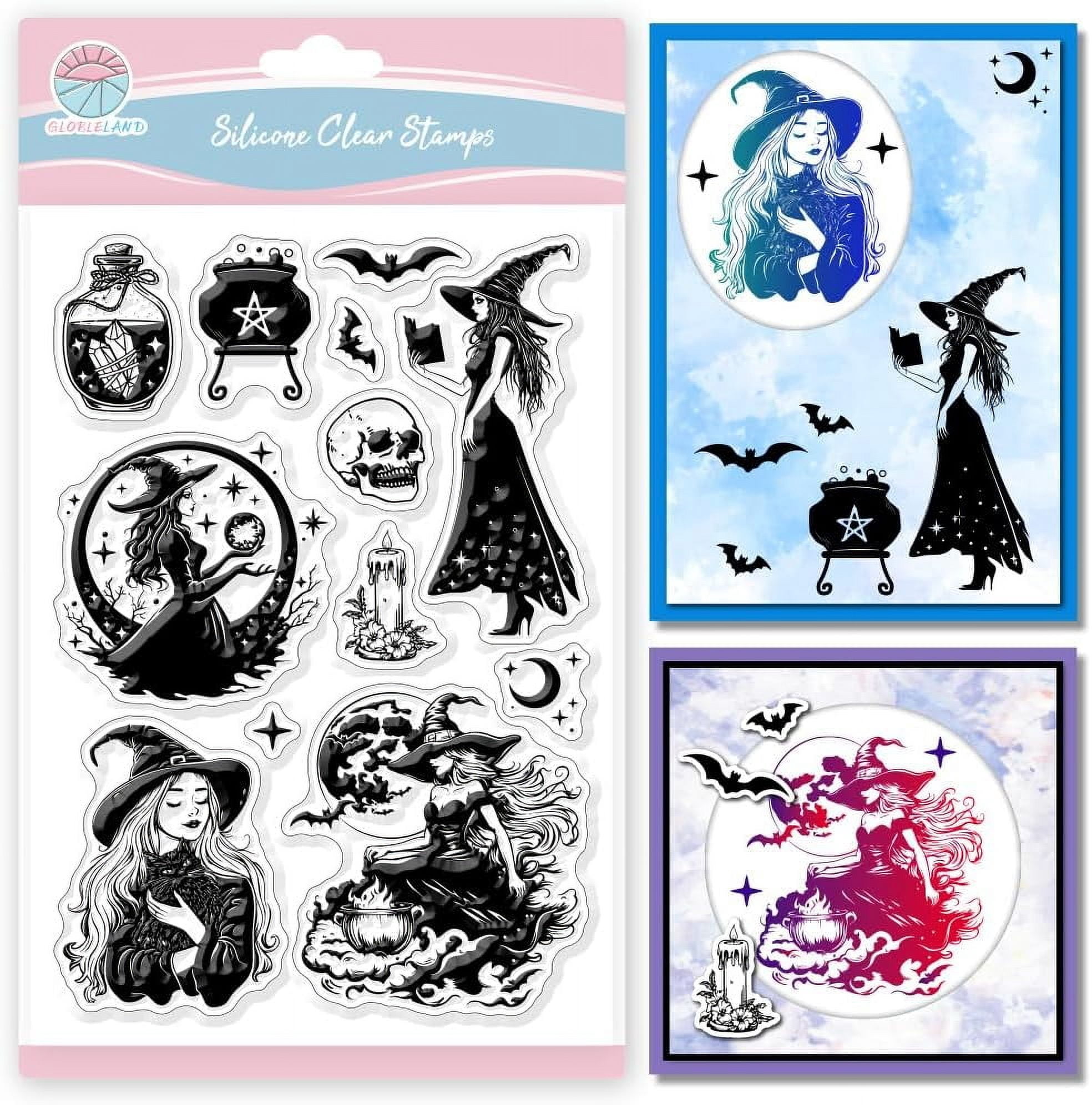 Magic Divination Witch Clear Stamps for Scrapbooking Skull Candles ...
