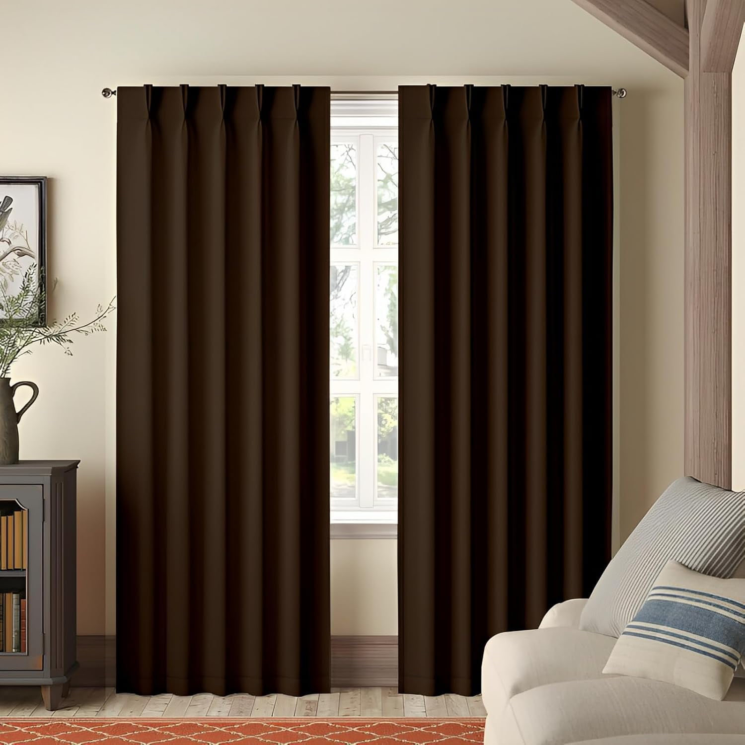 Magic Drapes Pinch Pleated Curtains Blackout Curtains for Living Room Bedroom Traverse Curtains ...
