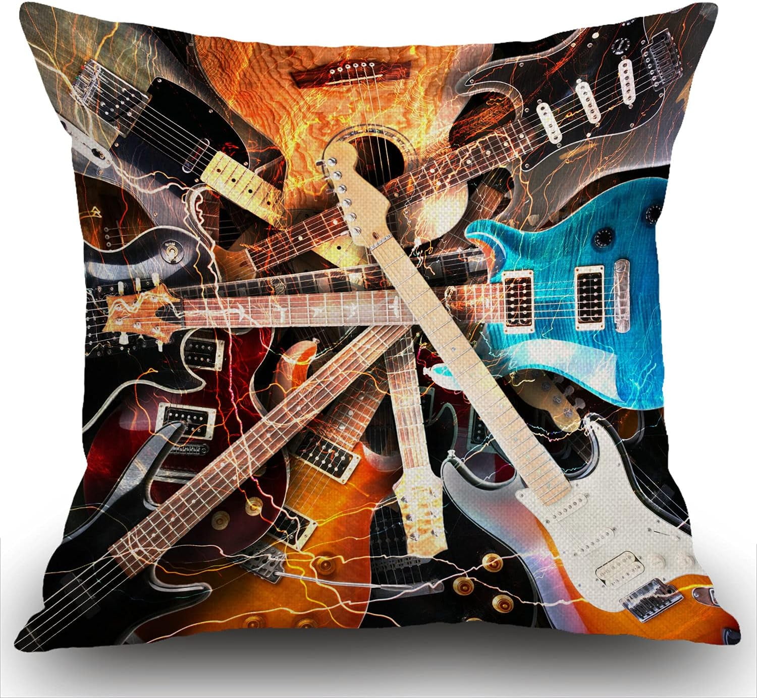 Magic Electric Guitar Music Rustic Farmhouse Decorative Throw Pillow ...