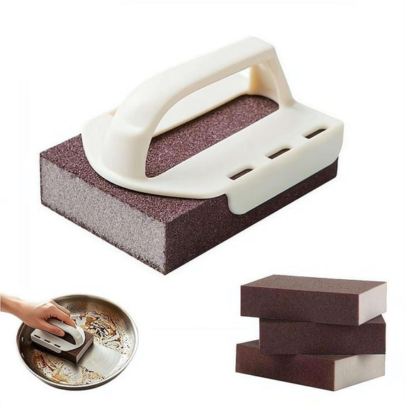 Magic Emery Cleaning Sponge, 3/5pcs with 1 Handle Rust Foam Cleanings ...