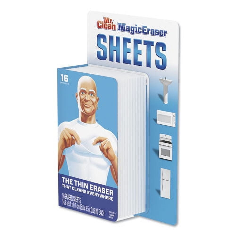 Magic Eraser Sheets, 3.5 X 5.8, 0.03" Thick, White, 16/pack | Bundle of ...