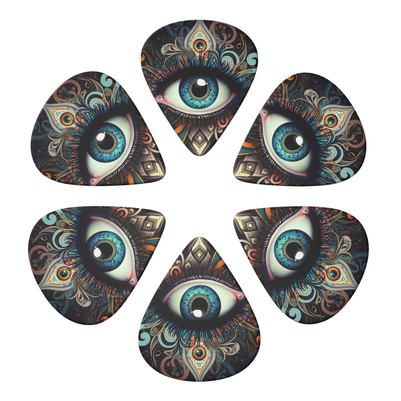Magic Evil Eyes Psychedelic Guitar Pick 6 Pack for Bass Acoustic ...