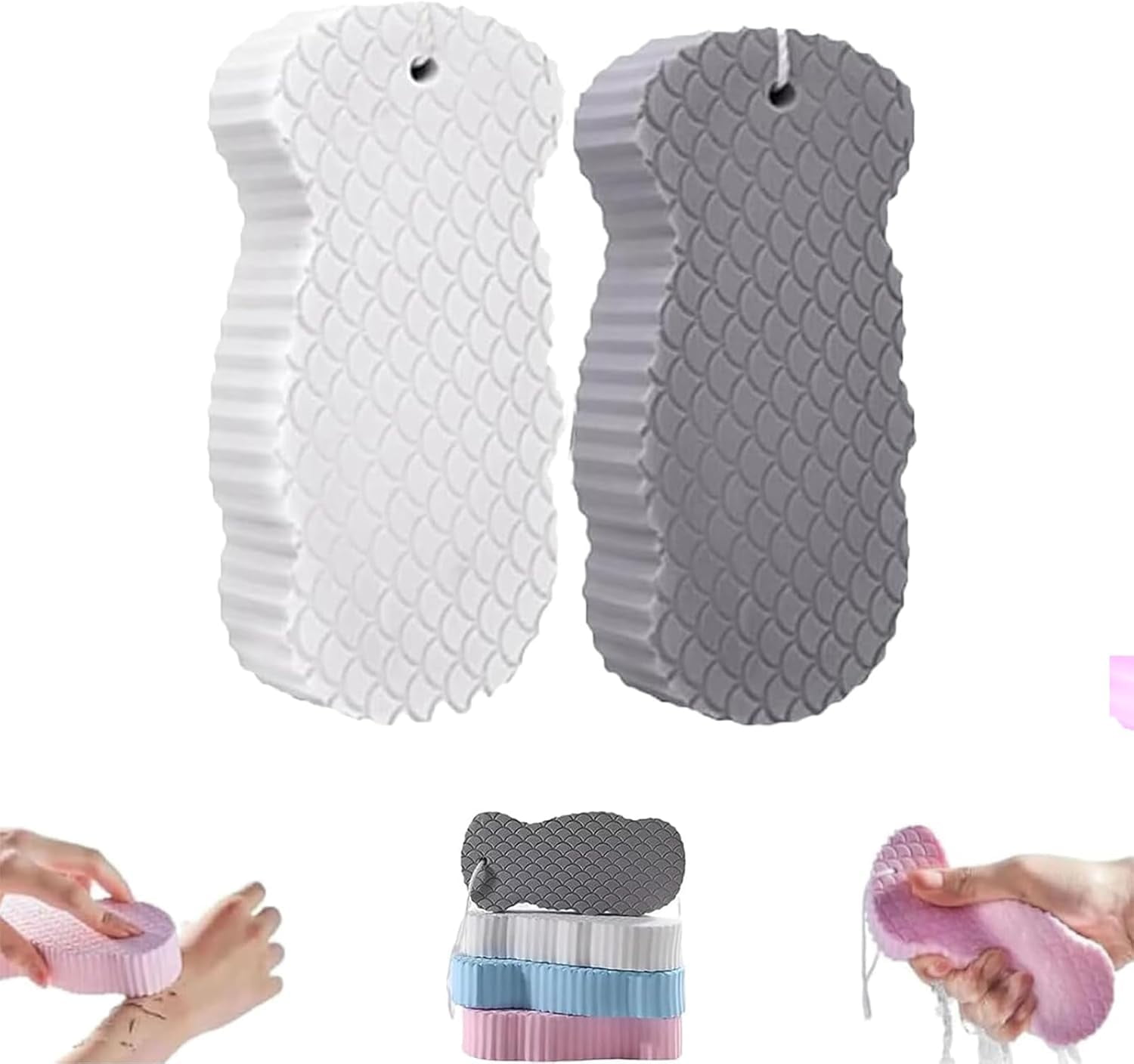 Magic Exfoliating Bath Sponge 3D, Magic Exfoliating Body Scrubber ...