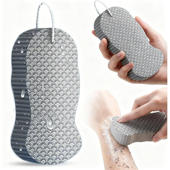 Magic Exfoliating Bath Sponge | 3D Super Soft Body Scrubber, Reusable ...