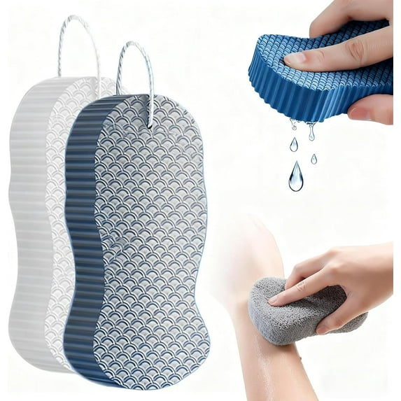 Magic Exfoliating Bath Sponge | 3D Super Soft Body Scrubber, Reusable ...