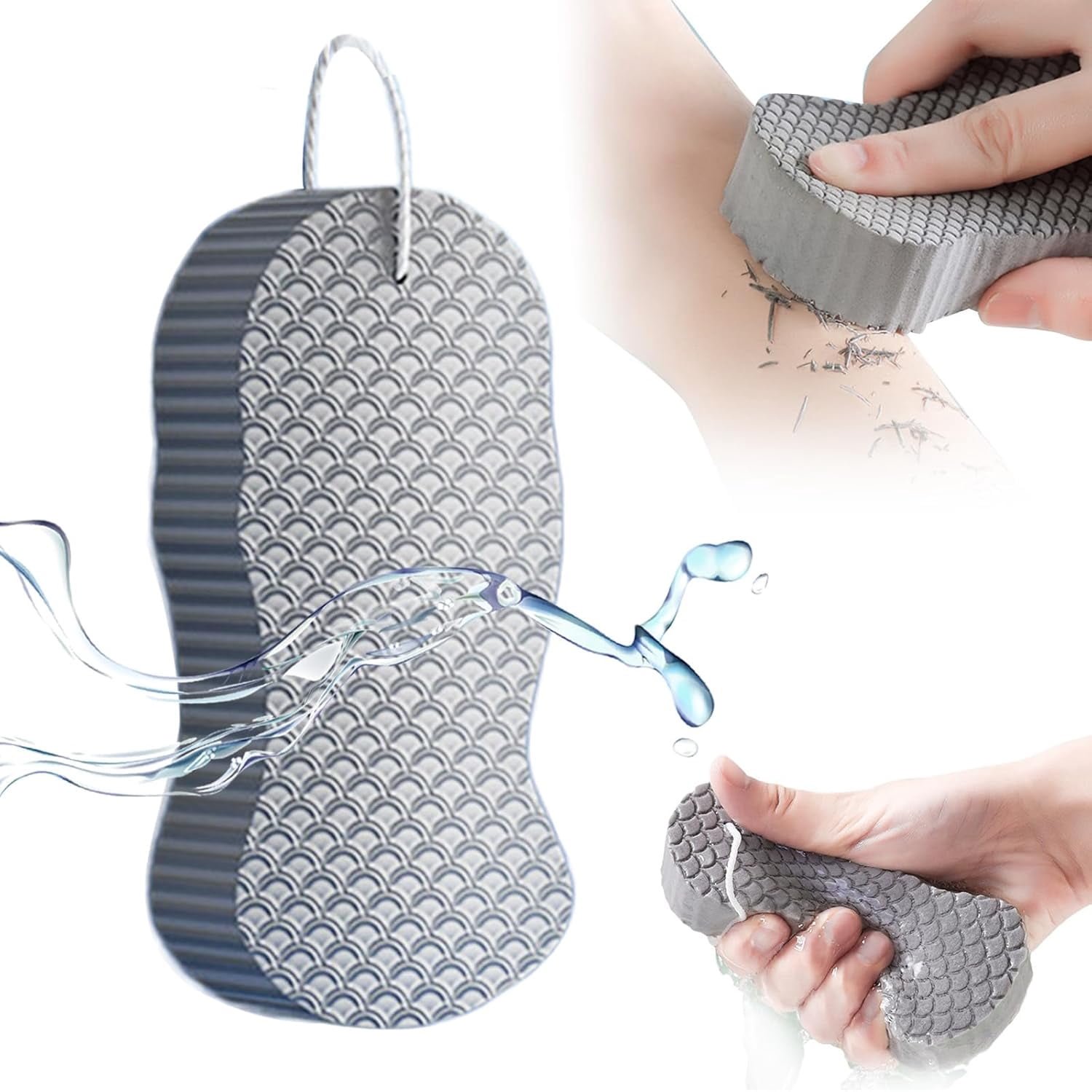 Magic Exfoliating Bath Sponge 3D Super Soft Body Scrubber, Skin ...