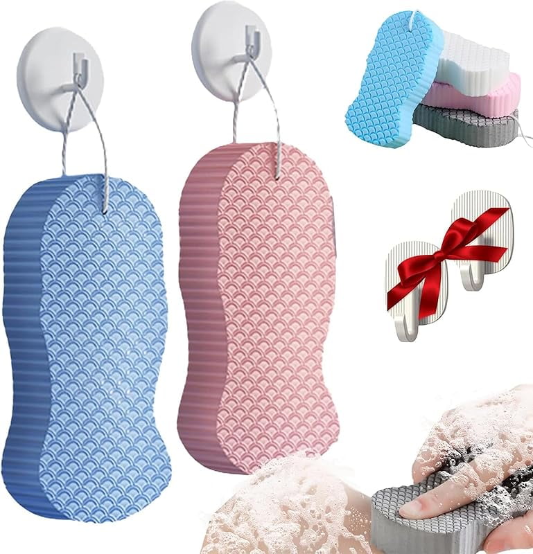 Magic Exfoliating Bath Sponge, 3D Super Soft Exfoliating Bath Sponge ...
